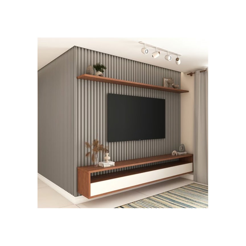Painel Ripado Crosswall Cinza Urbano 12cm Arquitech
