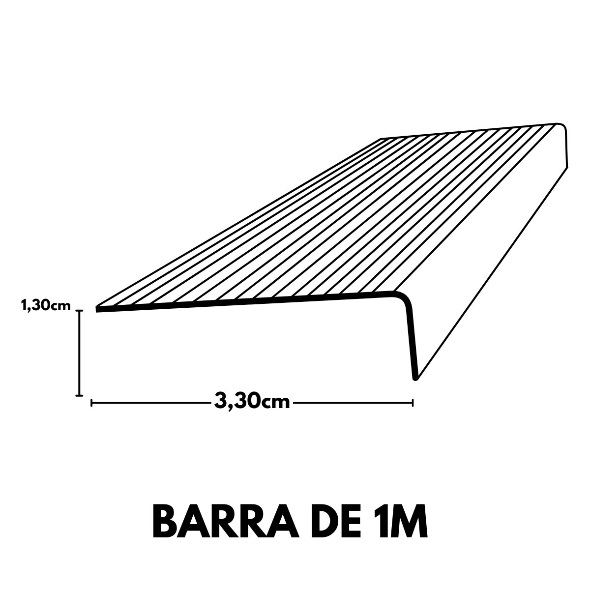 Perfil de Alumínio - Cantoneira 3,3x1,3cm 1M Champanhe