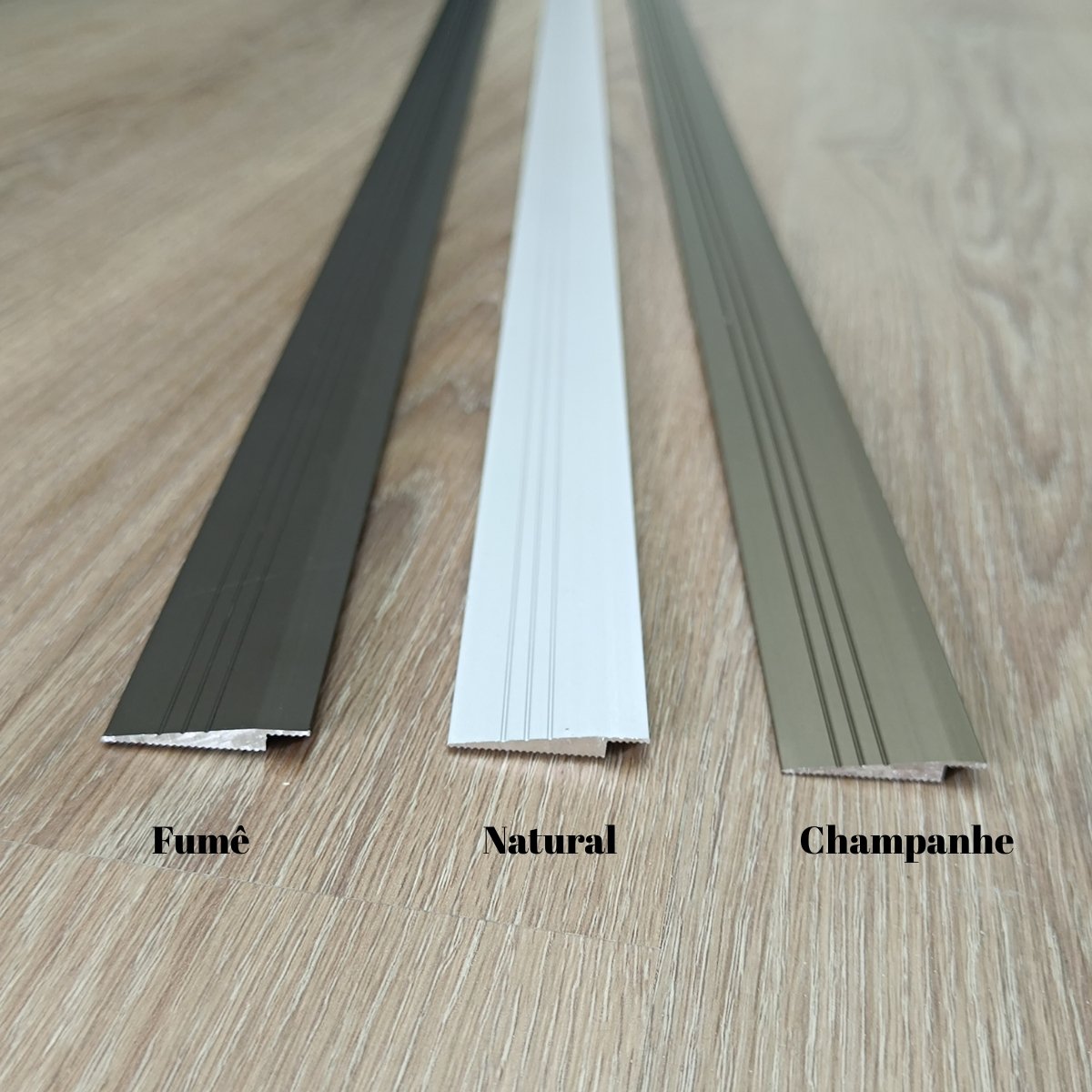 Perfil De Aluminio - Redutor Para Piso Vinilico 3,2mm 1m Fumê