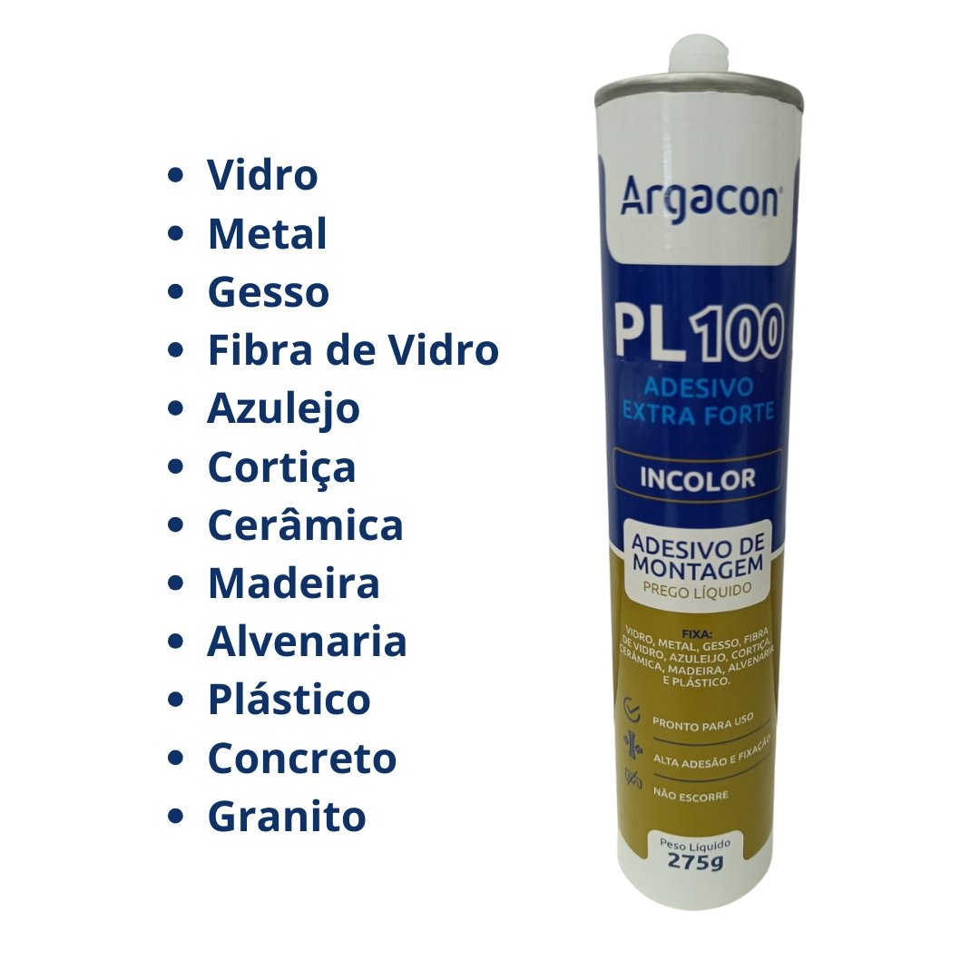 Adesivo PL 100 Extra Forte Incolor 275G - Argacon